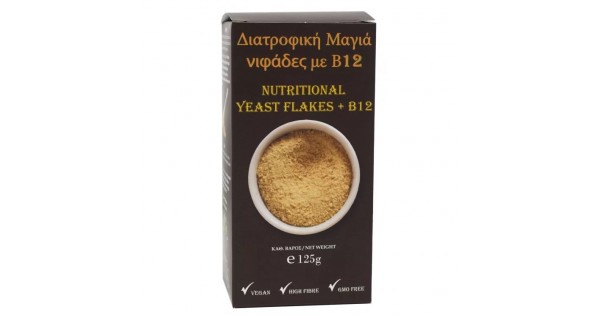 Βιολογική διατροφική μαγια νιφάδες με Β12 125gr Ola bio