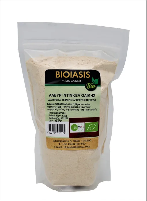 Βιολογικό Αλεύρι ντίνκελ ολικής σακί 25kg Bioiasis