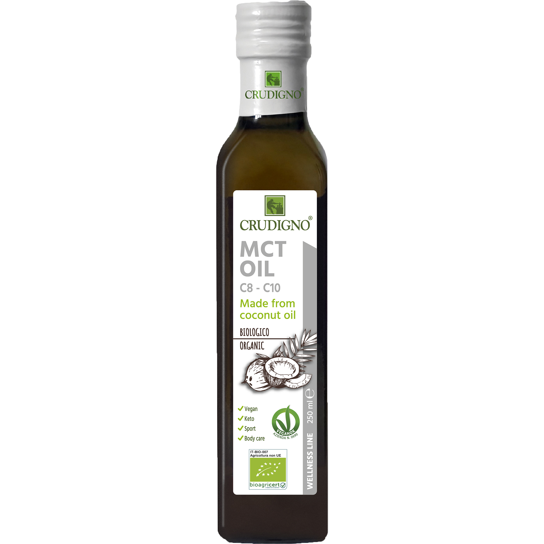 Βιολογικό λάδι Καρύδας MCT 250ml CRUDIGNO